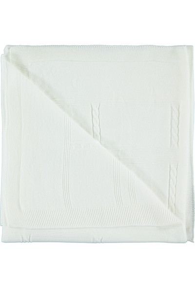 Misket Bebek Triko Tek Kat Battaniye 95X100 Ekru