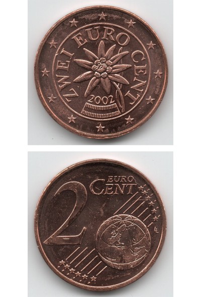 Benim Koleksiyonum Avusturya, 2 Euro Cent 2002, Çil Eski Madeni Para Benim Koleksiyonum Avusturya, 2 Euro Cent 2002, Çil Eski Madeni Para