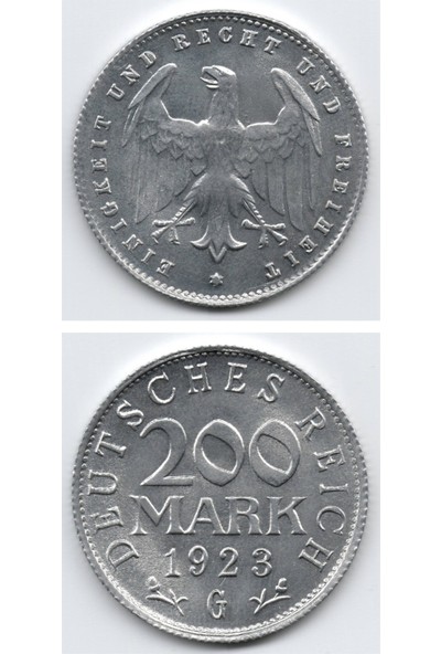 Benim Koleksiyonum Almanya, 200 Mark 1923, Çil Madeni Para