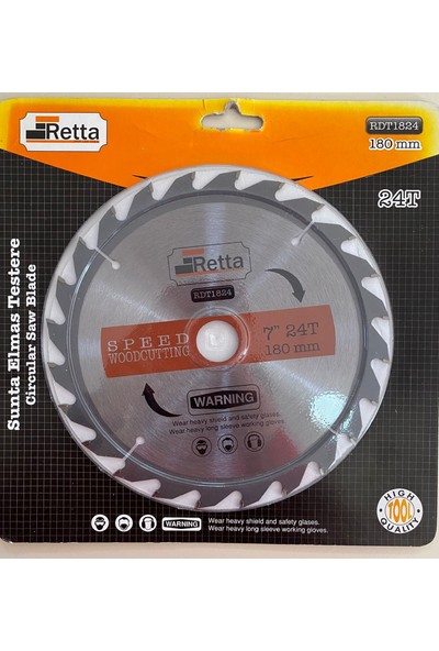 Retta RDT1824 Sunta Elmas Testere - 180 mm - 24 Diş Retta RDT1824 Sunta Elmas Testere - 180 mm - 24 Diş