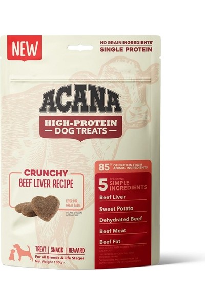 Acana Crunchy Beef Dog Treats 100 gr – Yüksek Proteinli Sığır Etli Köpek Ödülü Acana Crunchy Beef Dog Treats 100 gr – Yüksek Proteinli Sığır Etli Köpek Ödülü