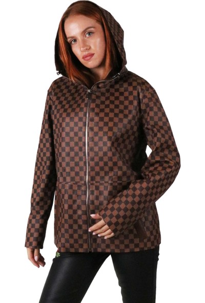 İsnova Kadın Kapşonlu Deri Ceket İsnova Kadın Kapşonlu Deri Ceket