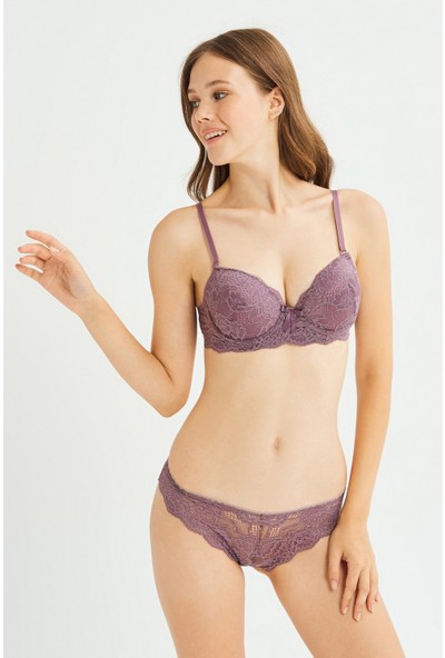 Cansoy Dantelli Desteksiz Vizon Sütyen Takımı Cansoy Dantelli Desteksiz Vizon Sütyen Takımı