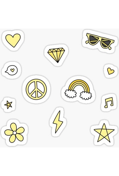 Zobar Markt Sarı Temalı Yaz Sticker Defter Ajanda Planner Laptop Sticker Seti, Her Biri 3 cm Zobar Markt Sarı Temalı Yaz Sticker Defter Ajanda Planner Laptop Sticker Seti, Her Biri 3 cm