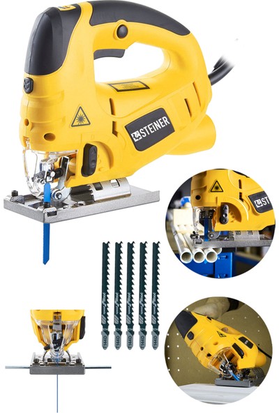 Steiner Germany Technology 2000 W Lazerli 6 Kademe Devir Ayarlı Metal Şanzımanlı Dekupaj Testere + 5 Uç Steiner Germany Technology 2000 W Lazerli 6 Kademe Devir Ayarlı Metal Şanzımanlı Dekupaj Testere + 5 Uç
