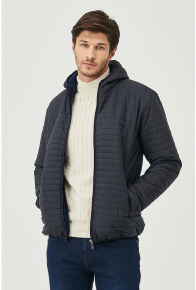 Ac&Co / Altınyıldız Classics Erkek Lacivert Standart Fit Kapüşonlu Yaka İçi Polarlı Casual Mont Ac&Co / Altınyıldız Classics Erkek Lacivert Standart Fit Kapüşonlu Yaka İçi Polarlı Casual Mont