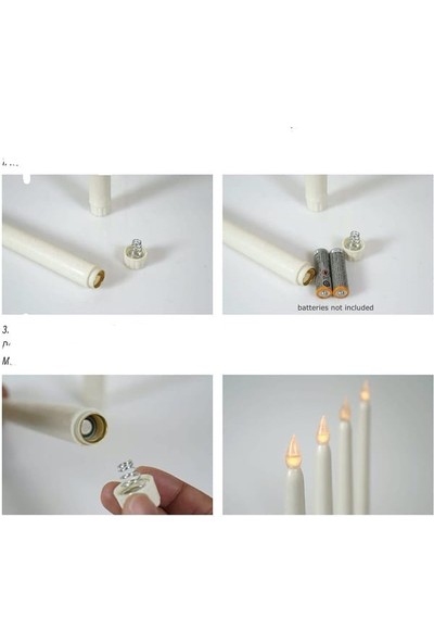 Fadem 2'li Şamdanlı Hareketli Beyaz 25 cm LED Mum