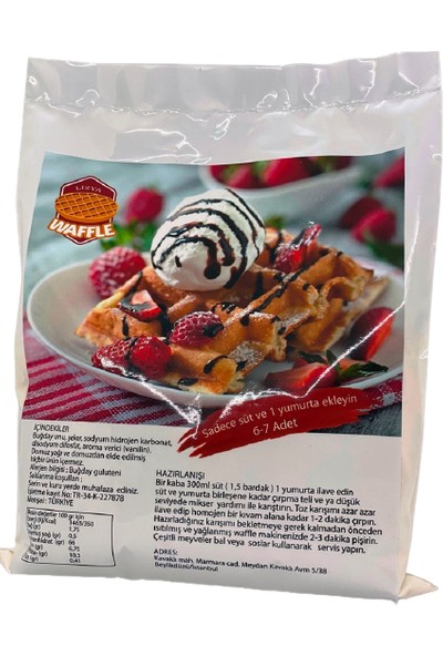 Lizya Waffle Mix Toz Karışımı 250 gr 4'lü Waffle Yapımı Waffle Tozu Waffle Hamuru