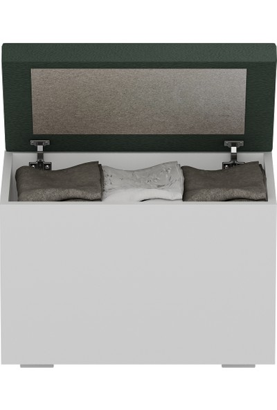 Cantek Hide Sandıklı Puf Yeşil-Beyaz