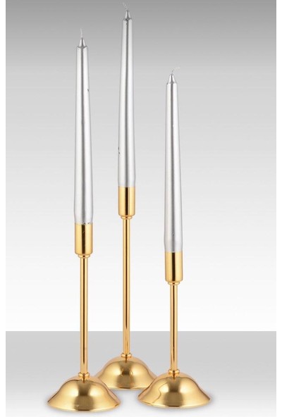 In Dream Dekoratif Mumluk Şamdan Gold Mumluk 3 Boy