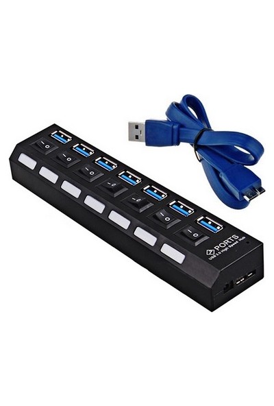 Alfais 4581 7 Port USB 3.0 Hub Çoklayıcı Çoğaltıcı Switch