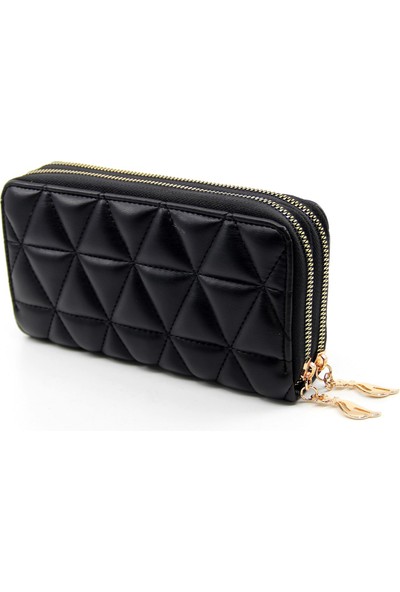 Paul Brand Kapitone Dikiş Çift Fermuarlı Kadın Cüzdan PBU1987