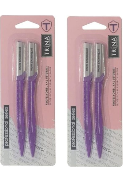 Trina Profesyonel 2li Kaş Usturası 2 Adet Set Trina Profesyonel 2li Kaş Usturası 2 Adet Set