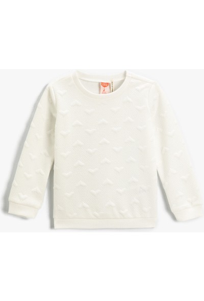 Koton Kız Bebek Kabartma Kalp Baskılı Sweatshirt Koton Kız Bebek Kabartma Kalp Baskılı Sweatshirt