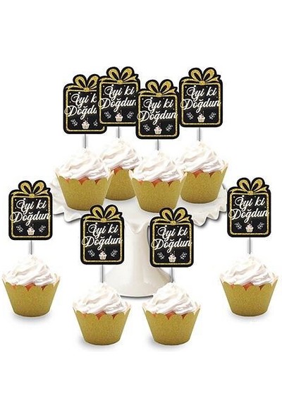 Partisüs Siyah Tema Kürdan Simli 8'li