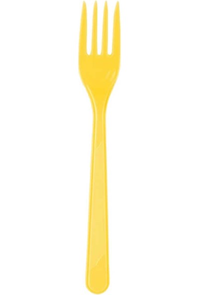 Partisüs Plastik Çatal Sarı 10 Lu Paket Partisüs Plastik Çatal Sarı 10 Lu Paket