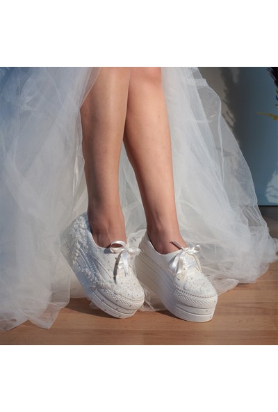 Karınca Ayakkabı 1-93315 Spor Dolgu Topuk Gelin Ayakkabı