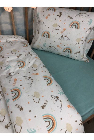 Ufo Baby Bebek Nevresim Takımı Soft Gökkuşağı Desenli Pamuklu Ufo Baby Bebek Nevresim Takımı Soft Gökkuşağı Desenli Pamuklu