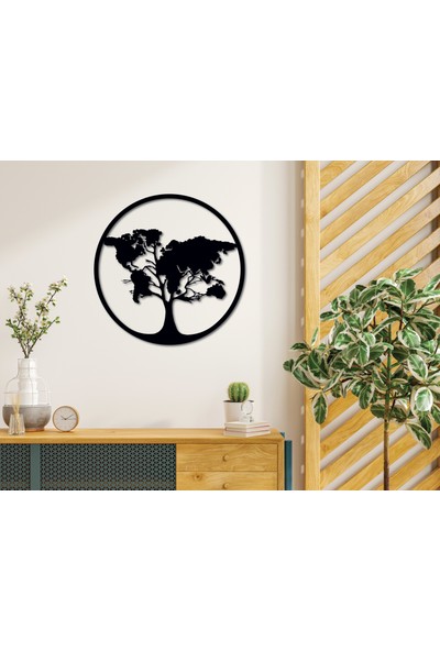 Kusva Ahşap Ağaç Yuvarlak Dekoratif Tablo