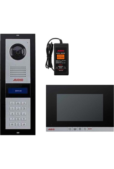Audio 6 Daire 7'' Görüntülü Diafon (Kart Okuyuculu) Siyah (001189/003003)