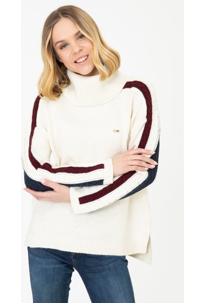 U.S. Polo Assn. Bayan Krem Melanj Triko Kazak U.S. Polo Assn. Bayan Krem Melanj Triko Kazak