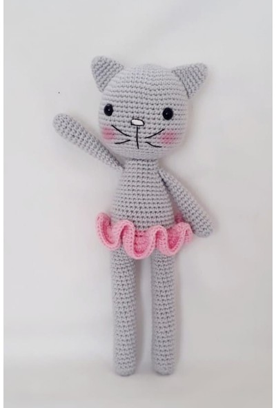 Toys City Balerin Kedi Organik Örgü Oyuncak