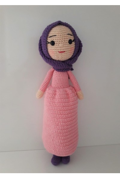 Toys City Pembe Tesettürlü Bebek Organik Örgü Oyuncak