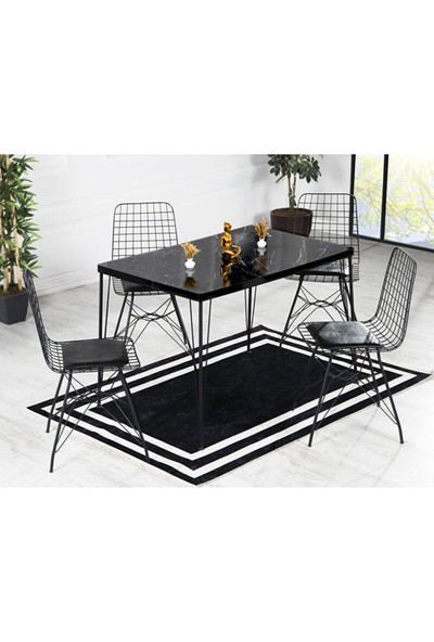 Avvio Arya 4 Kişilik 80 x 120 cm Yemek Masası Takımı Mutfak Masası Takımı