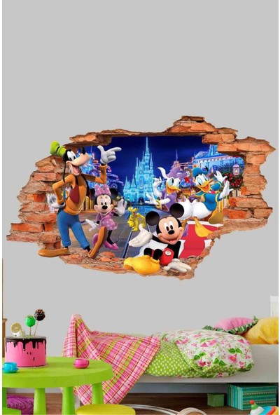Kt Grup Mickey & Minnie Mouse 3D Duvar Sticker