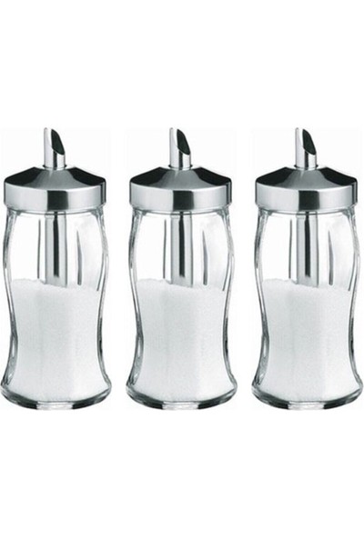 Paşabahçe 80078 Metal Kapaklı Toz Şekerlik 3 Lü