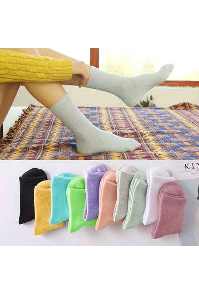 Bgk 10 Çift Karışık Renkli Soket Çorap