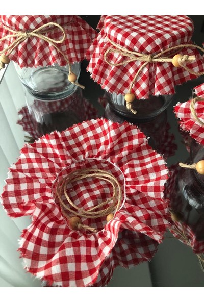 Lovely Home Kavanoz Kapağı Örtüsü 6'lı Lastik Dikişli