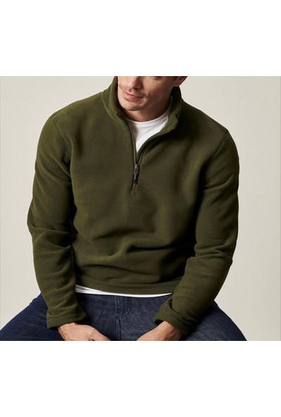 İşte Tişörtüm Haki Yeşili Polar Sweatshirt