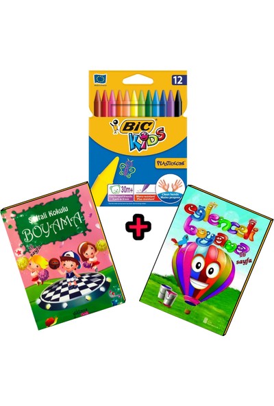 MUM BOYA (ELLERİ KİRLETMEYEN-SİLİNEBİLEN )+RENGARENK BOYAMA KİTAPLARI