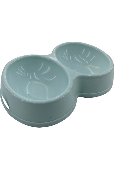 E Life Tasarım 8566 Çiftli Kedi Köpek Mama Kabı Su Yeşili