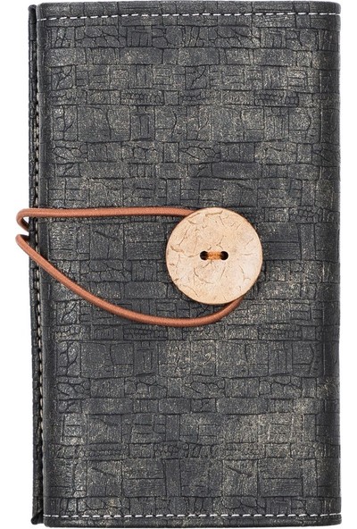 PLM Suni Deri Kablo Aksesuar Taşıma Çantası B2 Desenli Siyah