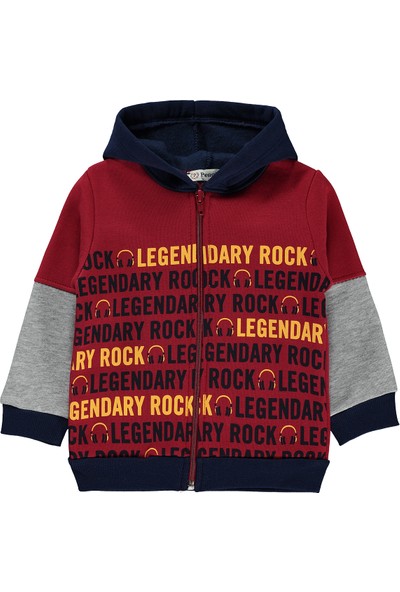 Pengim Erkek Çocuk Kapüşonlu Hırka 2-5 Yaş Bordo