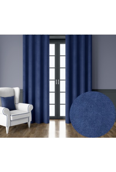 Demor Home Kadife Dokulu Ekstrafor Büzgülü Gece Mavisi Yüksek Kalite Fon Perde Tek Kanat Demor Home Kadife Dokulu Ekstrafor Büzgülü Gece Mavisi Yüksek Kalite Fon Perde Tek Kanat