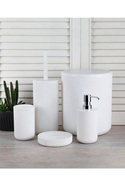 Aknur -Dante 5 Parça Banyo Seti Beyaz