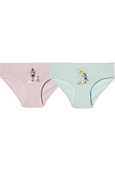 C&city Kız Çocuk 2'li Baskılı Slip Külot 1030 K-104 C&city Kız Çocuk 2'li Baskılı Slip Külot 1030 K-104