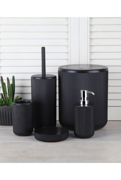 Perotti 5'li Akrilik Banyo Seti (Siyah)