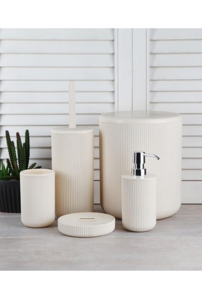 Perotti 5'li Akrilik Banyo Seti (Krem)