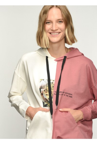 People By Fabrika Sweatshirt, L, Ekru