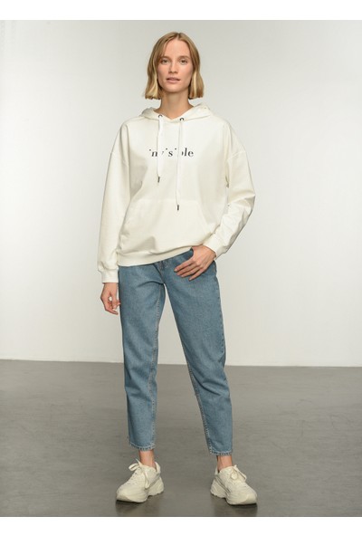 People By Fabrika Sweatshirt, L, Ekru