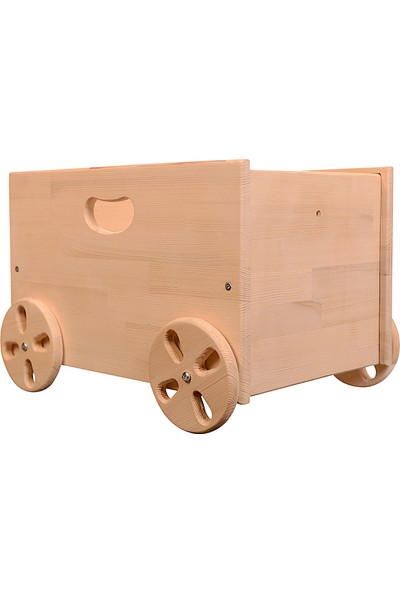 Becbece Toparlak Ahşap Oyuncak Kutusu