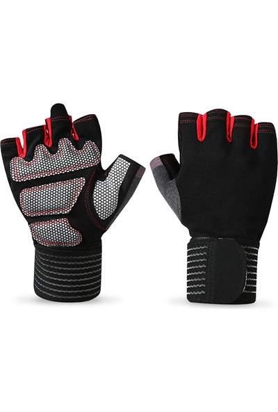 Shopfocus Tam Bilek Korumalı Yarım Parmak Spor Eldiven L - Kırmızı (Yurt Dışından) Shopfocus Tam Bilek Korumalı Yarım Parmak Spor Eldiven L - Kırmızı (Yurt Dışından)