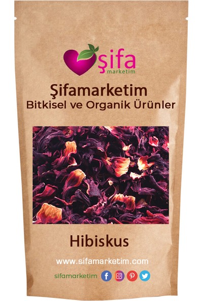 Şifamarketim Hibisküs Bitki Yaprak Çayı 250 gr ( Mekke Gülü Nar Çiçeği )