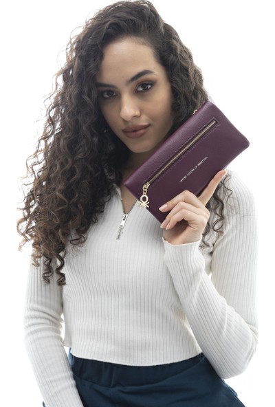 United Colors Of Benetton Benetton Kadın Cüzdan Mürdüm BNT550