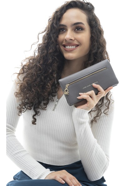 United Colors Of Benetton Benetton Kadın Cüzdan Gri BNT550