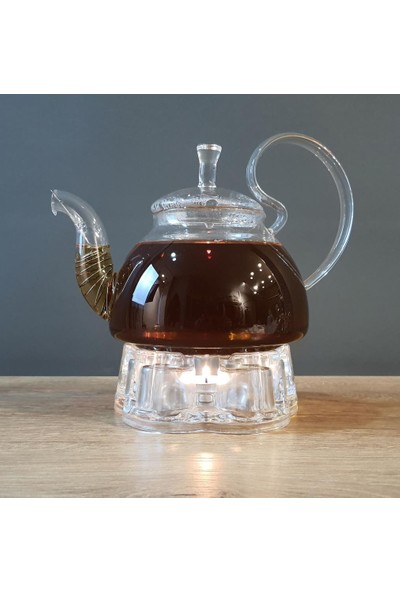Evim Tatlı Evim 1000 ml Kapaklı Cam Demlik ve Cam Isıtıcı Seti Evim Tatlı Evim 1000 ml Kapaklı Cam Demlik ve Cam Isıtıcı Seti